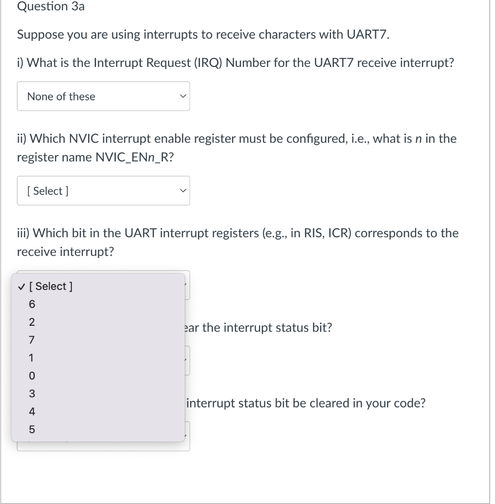 Solved Question 2 UART Module Suppose you are using UART6. | Chegg.com