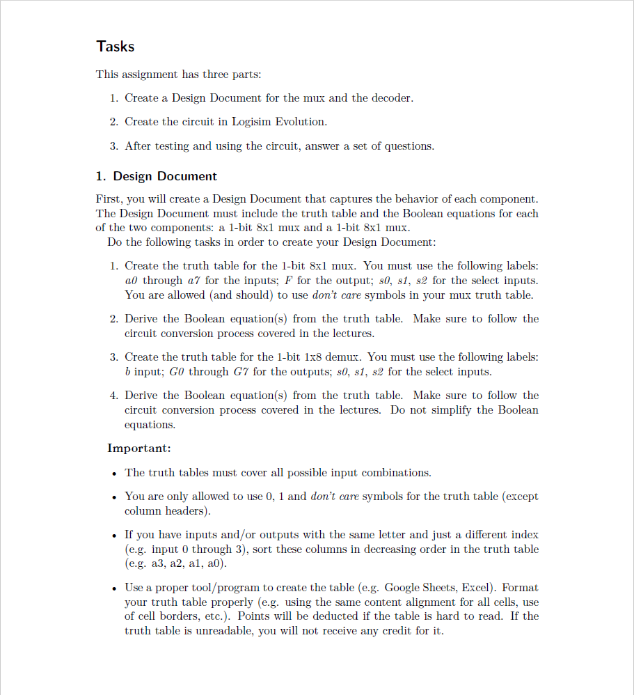 Description This assignment covers the different | Chegg.com