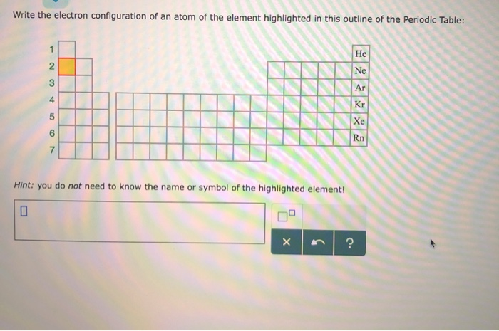 Solved Write the electron configuration of an atom of the | Chegg.com