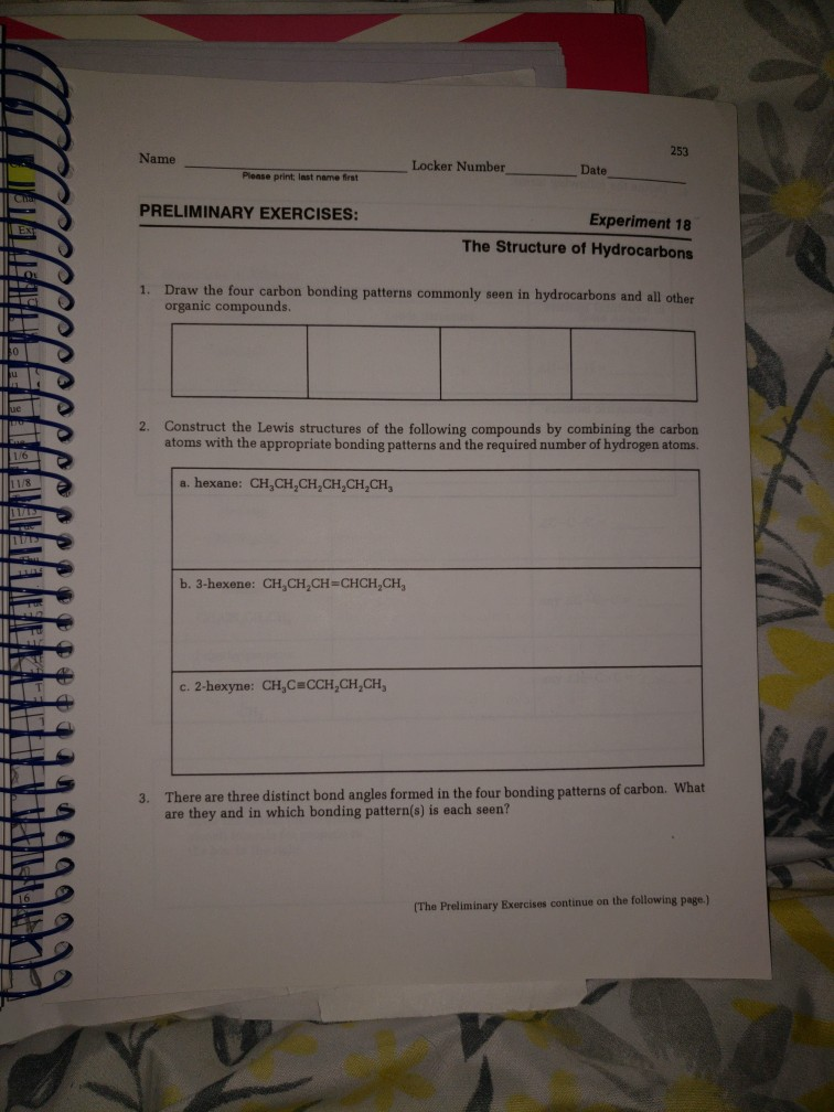 Solved 253 Name Locker Number Date Please print: last name | Chegg.com