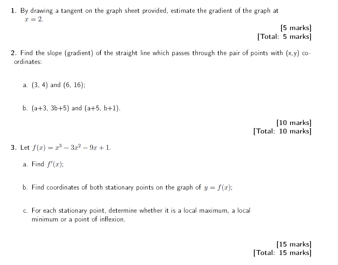 Solved a 1. By drawing a tangent on the graph sheet | Chegg.com