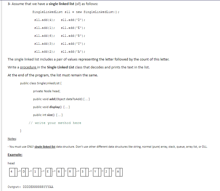 Solved In Java By Using This Sll Class Public Class 2849