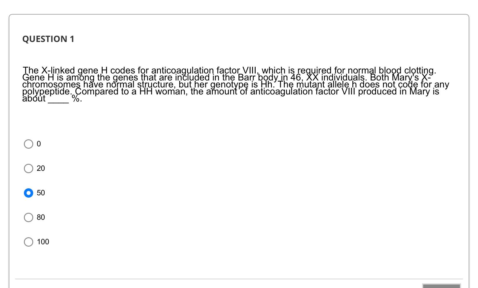 Solved The X-linked gene H codes for anticoagulation factor | Chegg.com