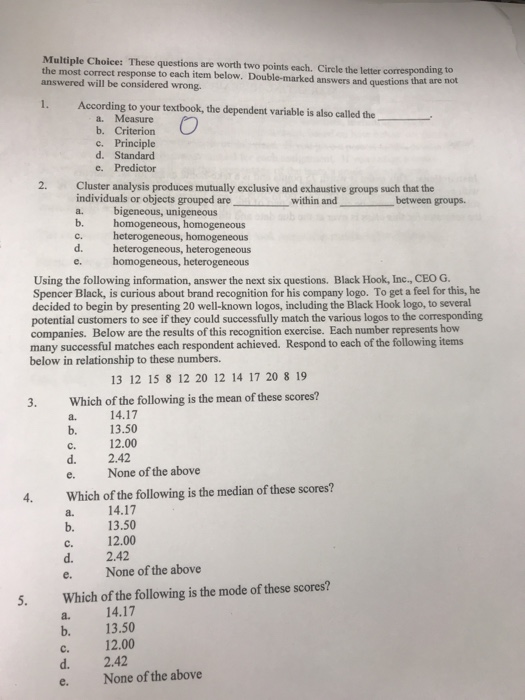 Solved Multiple Choice: These questions are worth two points | Chegg.com