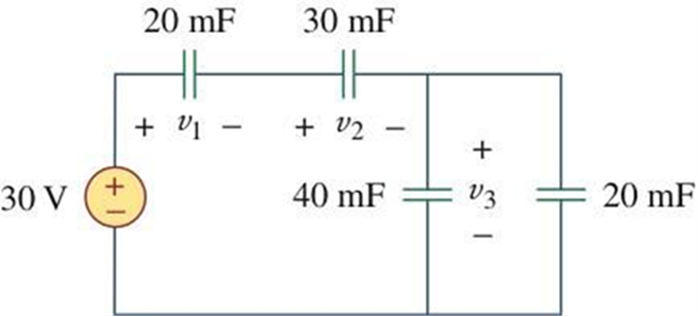 Solved Calculate the voltage across each capacitor. | Chegg.com