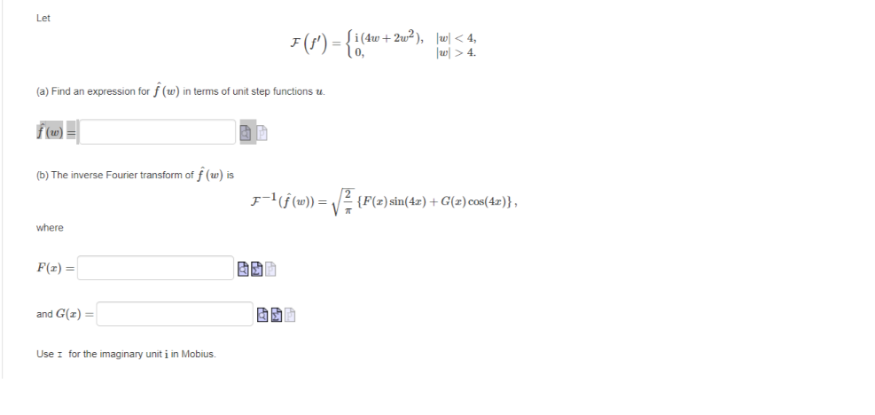Solved Let (a) Find an expression for f (w) in terms of unit | Chegg.com