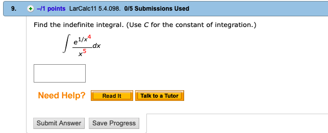 Solved 9. +ㅢ1 points LarCalc1 15.4.098. 0/5 Submissions Used | Chegg.com Solved 9. +ㅢ1 points LarCalc1 15.4.098. 0/5 Submissions Used | Chegg.com