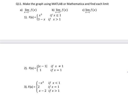 Solved Q11. Make the graph using MATLAB or Mathematica and | Chegg.com