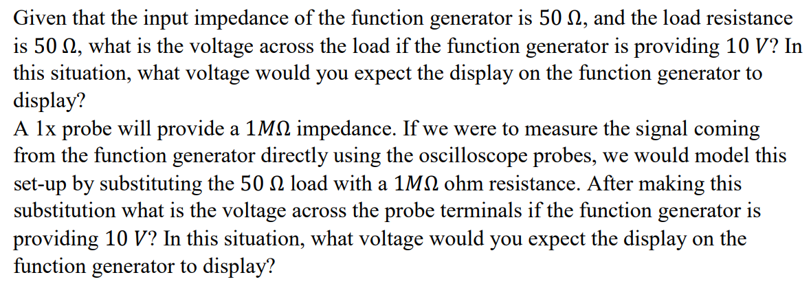 Solved Given that the input impedance of the function | Chegg.com