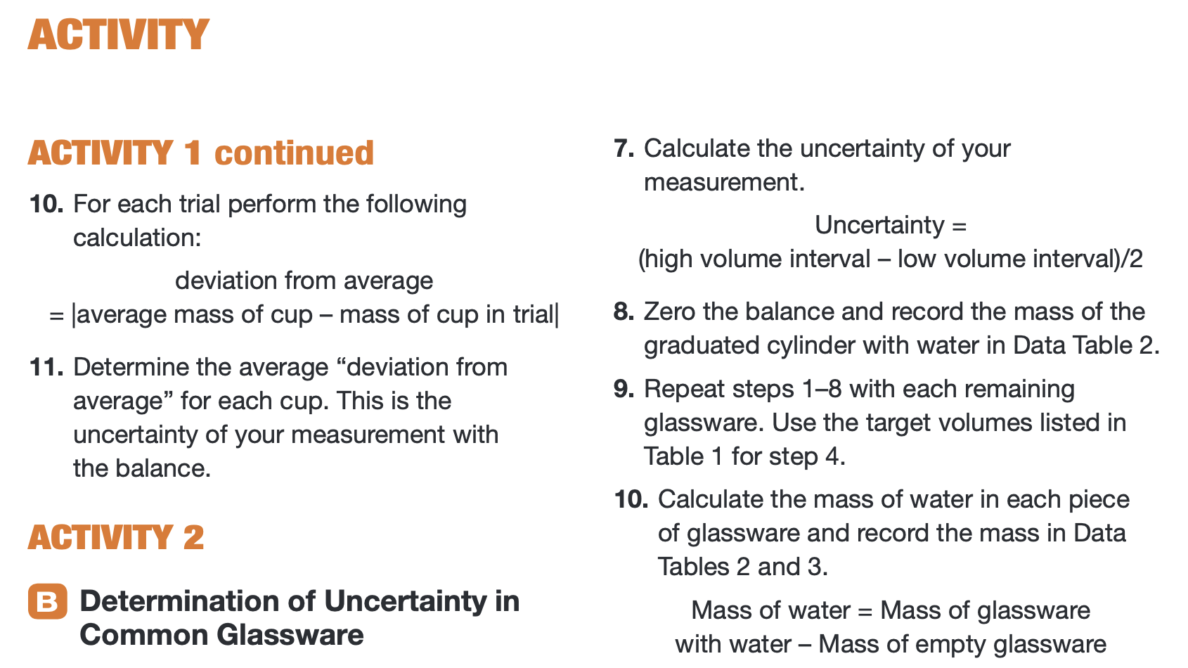 Solved Data: Data Table 1: Determination of Uncertainty in | Chegg.com