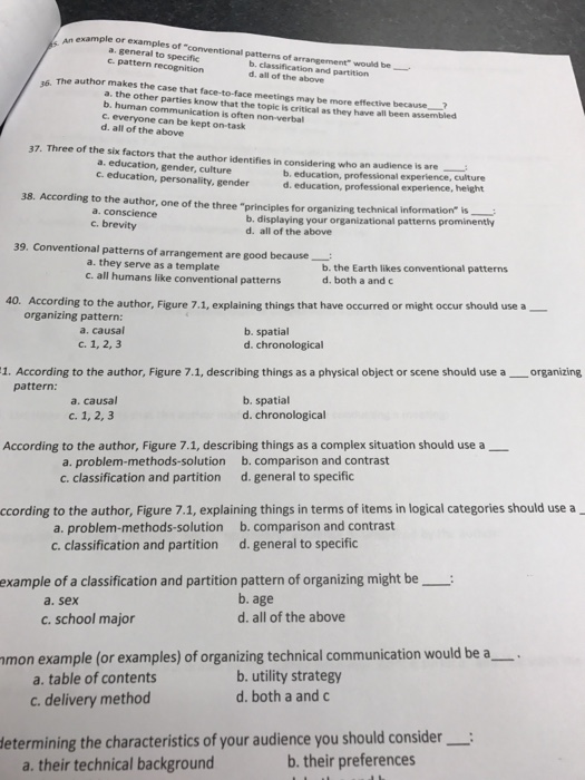 An example or examples of "conventional patterns of | Chegg.com