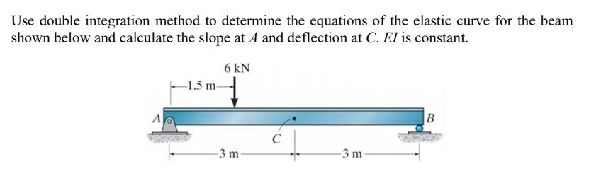 Solved Use double integration method to determine the | Chegg.com