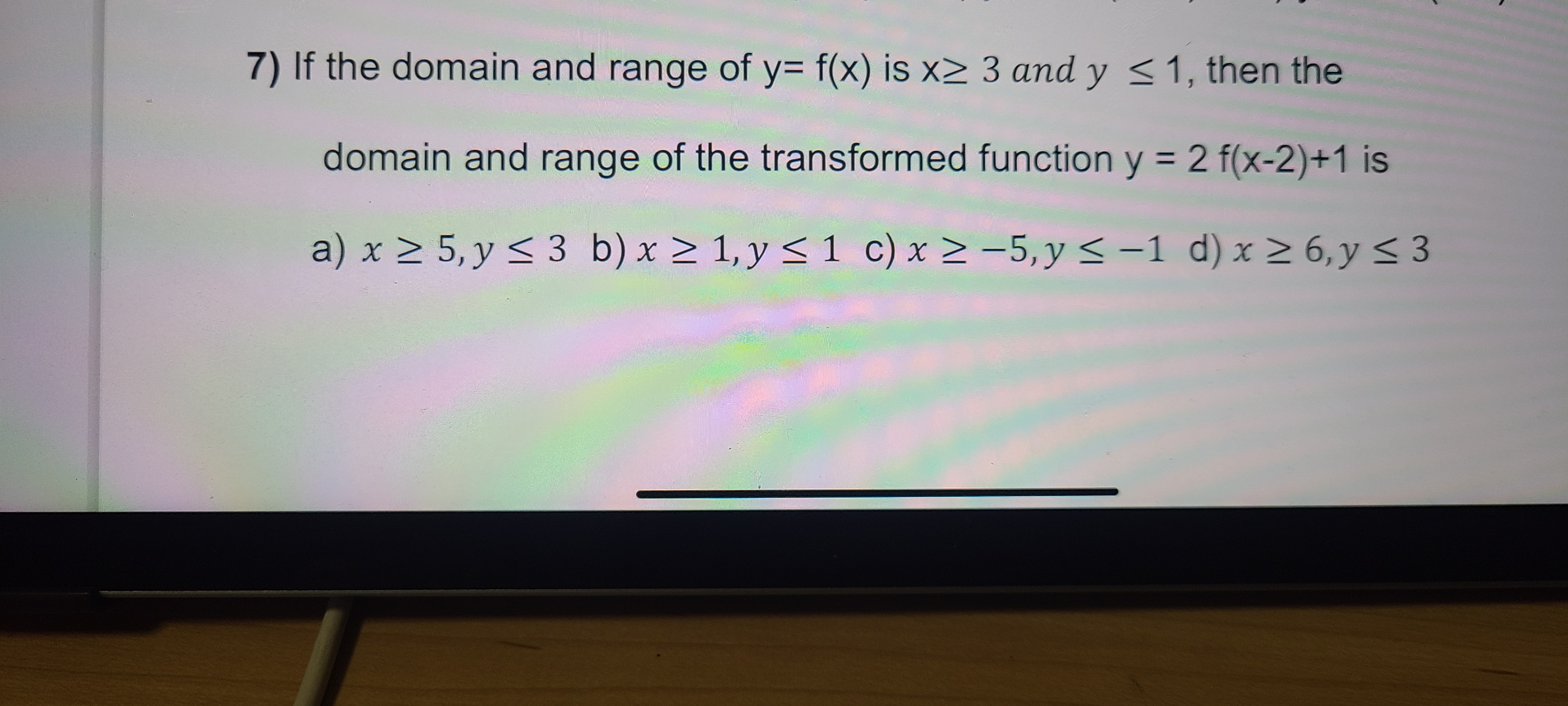 Solved If the domain and range of y=f(x) is x>=3 and y