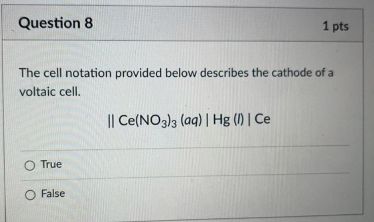 Solved The cell notation provided below describes the | Chegg.com
