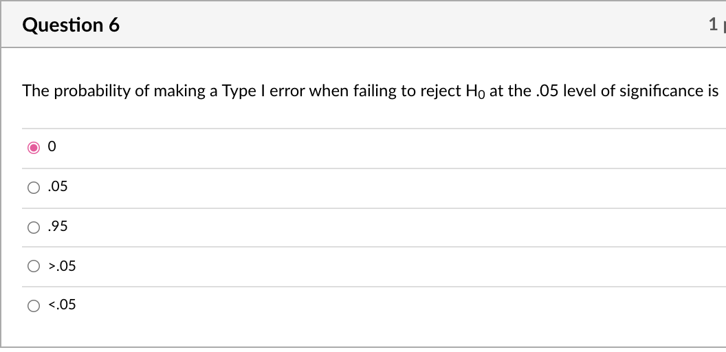 Solved Question 5 If one accepts a true Ho (null hypothesis) | Chegg.com