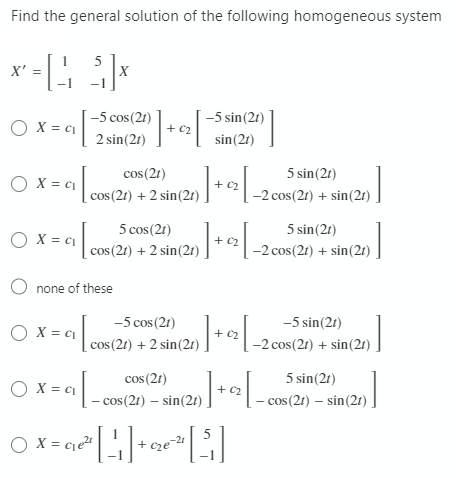 Solved Find the general solution of the following | Chegg.com