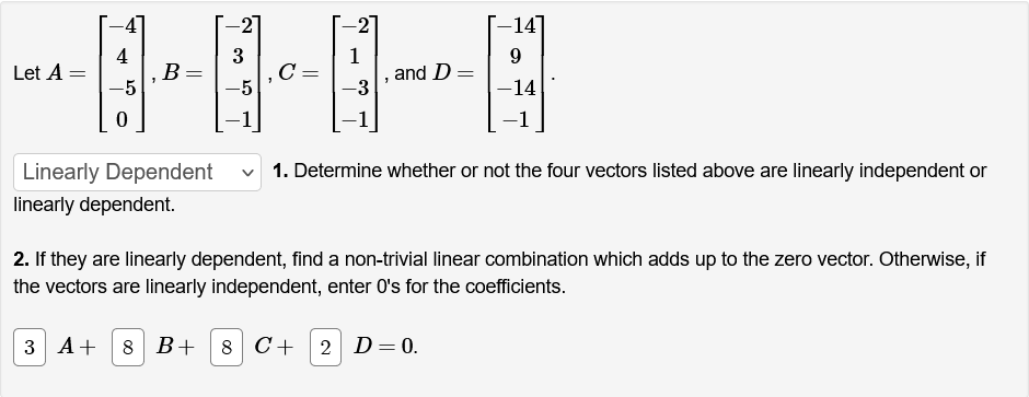 Solved Let A=⎣⎡−44−50⎦⎤,B=⎣⎡−23−5−1⎦⎤,C=⎣⎡−21−3−1⎦⎤, and | Chegg.com