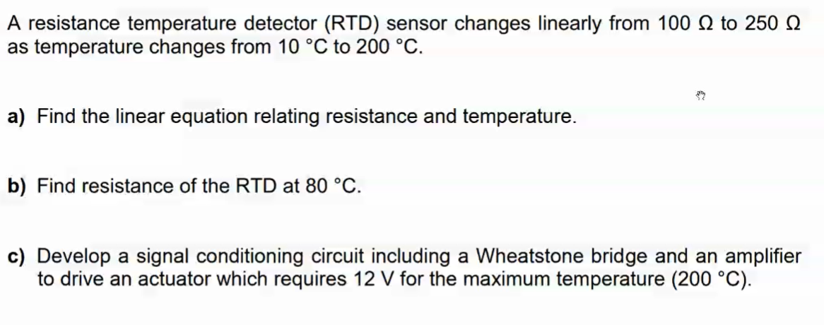 Solved A resistance temperature detector (RTD) sensor | Chegg.com
