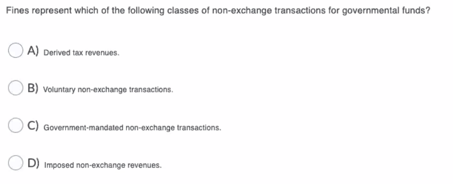 Solved Fines represent which of the following classes of | Chegg.com