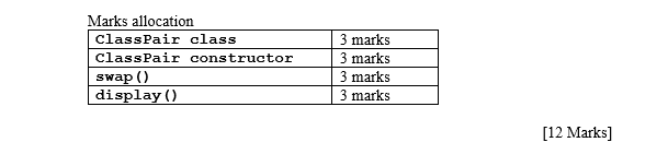 Solved Question 1 (a) Define a template class ClassPair | Chegg.com