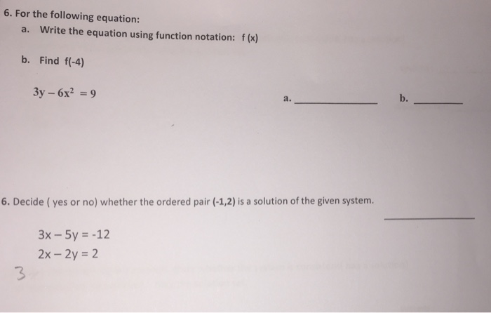 Solved 6. For the following equation: a. Write the equation | Chegg.com