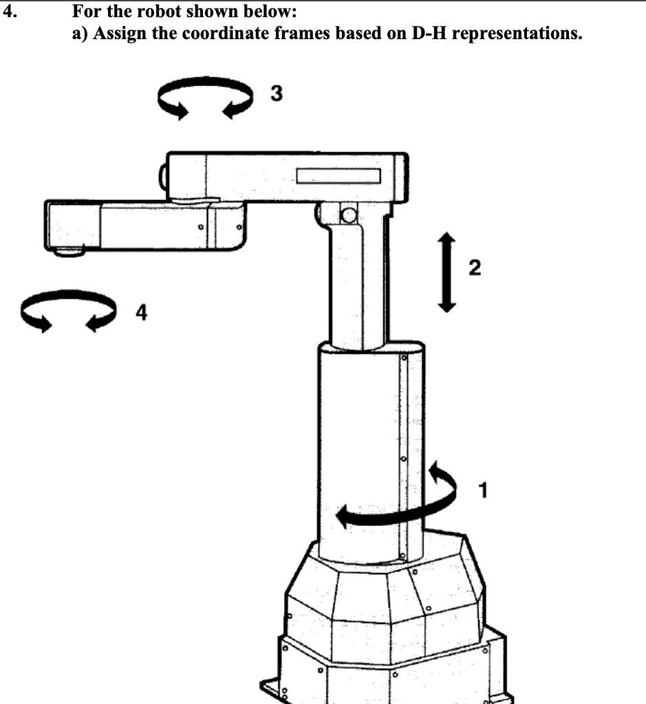 Solved 4. For the robot shown below: a) Assign the | Chegg.com