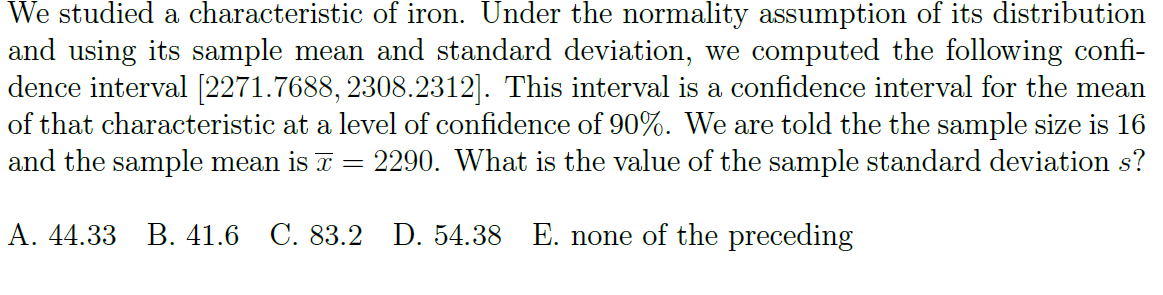 Solved We studied a characteristic of iron. Under the | Chegg.com