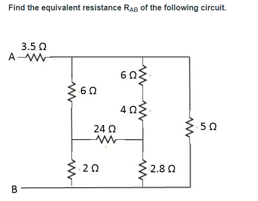 Solved Find the equivalent resistance RAB of the following | Chegg.com