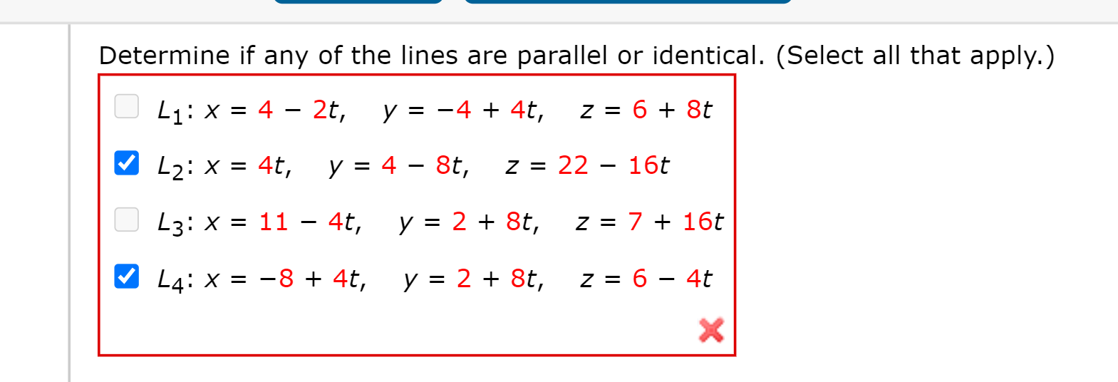 Solved Determine if any of the lines are parallel or | Chegg.com
