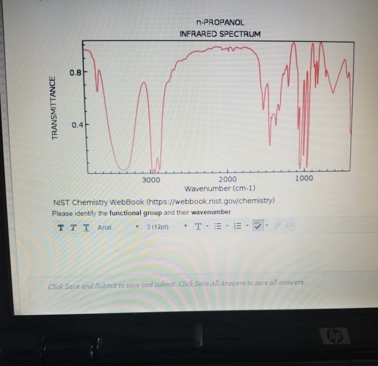 Solved n-PROPANOL INFRARED SPECTRUM 0.8F IA 0.4 3000 2000 | Chegg.com