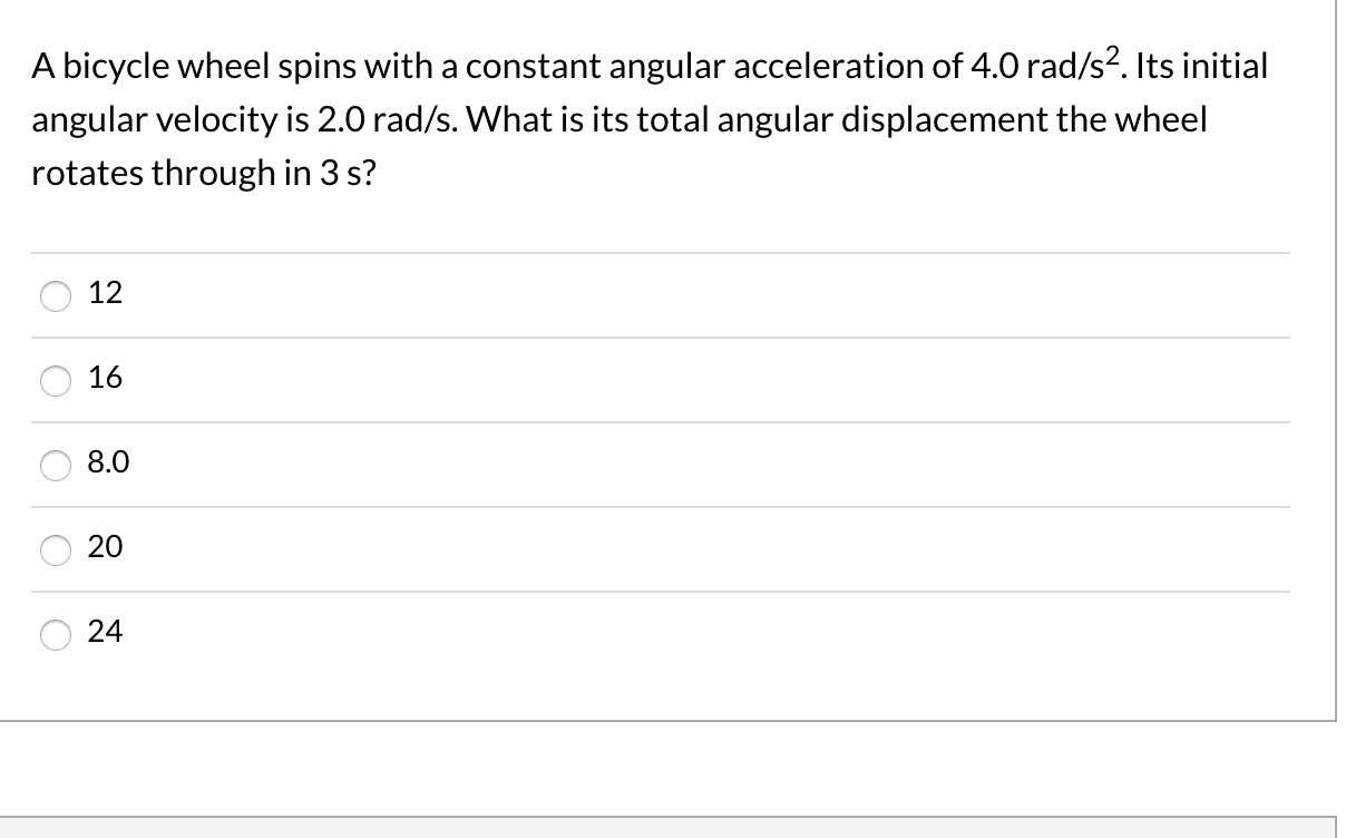 Solved A bicycle wheel spins with a constant angular | Chegg.com