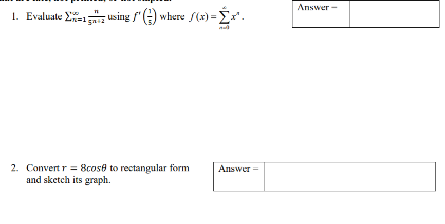 Solved Answer 1. Evaluate Σο 15m using f'( ) where f(x)-y | Chegg.com