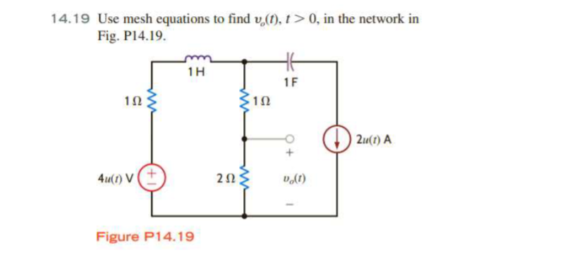 Solved 14.19 ﻿Use mesh equations to find vo(t),t>0, ﻿in the | Chegg.com