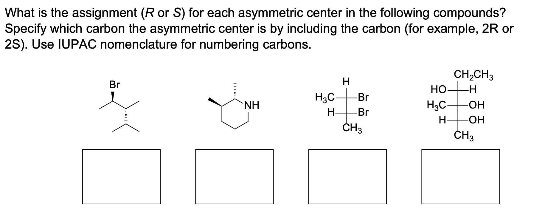 Solved What is the assignment (R or S ) for each asymmetric | Chegg.com