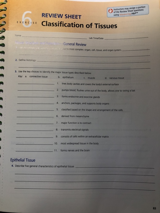 Solved Instructors may assign a portion of the Review Sheet | Chegg.com