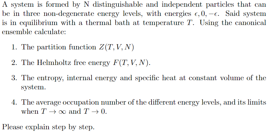 Solved A system is formed by N distinguishable and | Chegg.com