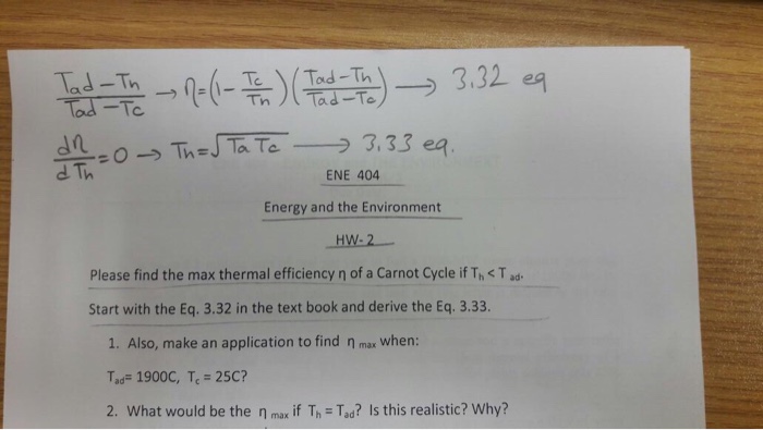 Solved Please find the max thermal efficiency eta of a | Chegg.com
