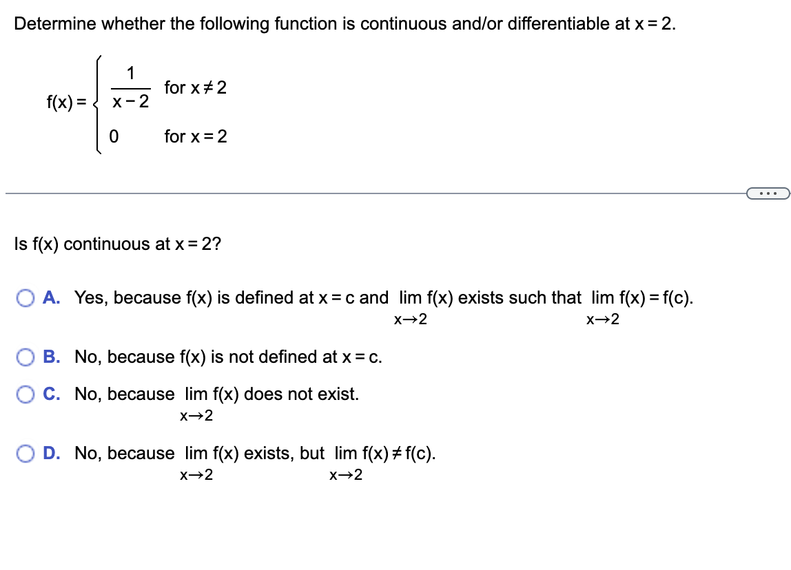 Solved The function below is defined for all x except for | Chegg.com