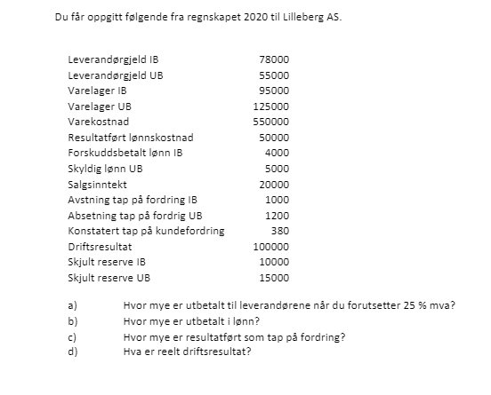 My homework submission is in norwegian, but the task | Chegg.com
