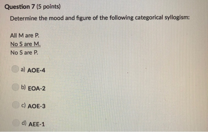 Solved Question 7 (5 points) Determine the mood and figure | Chegg.com