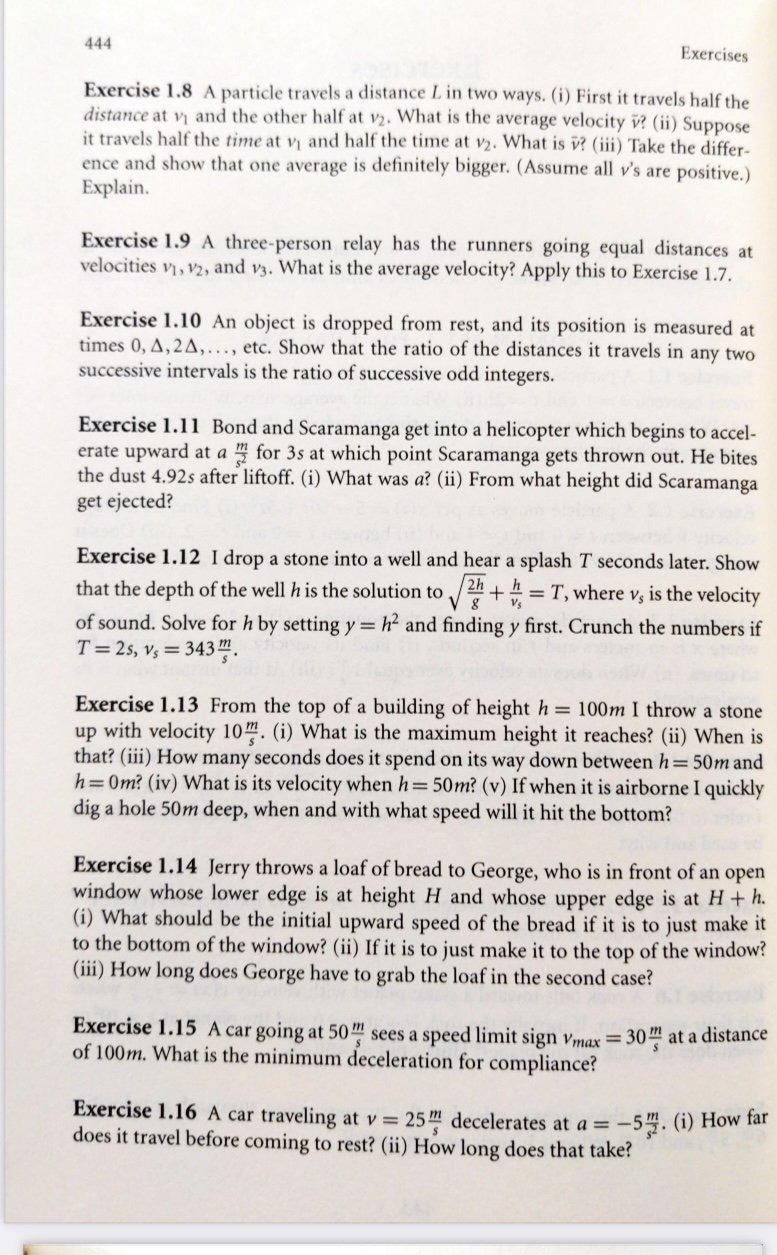 Solved Exercise 1.1 A particle moves with velocity | Chegg.com