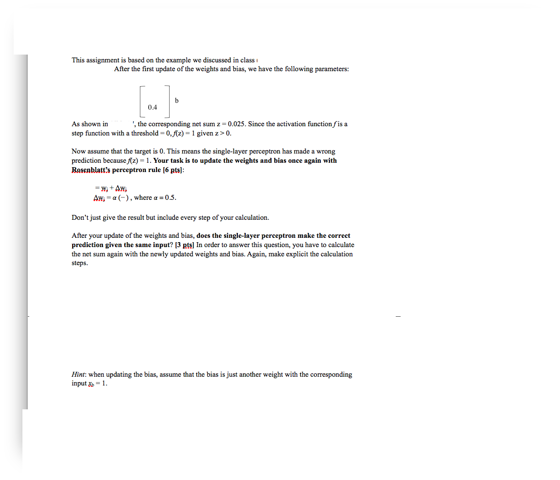 This assignment is based on the example we discussed | Chegg.com