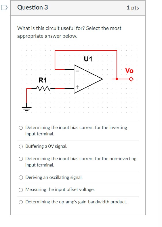 What is this circuit useful for? Select the most | Chegg.com