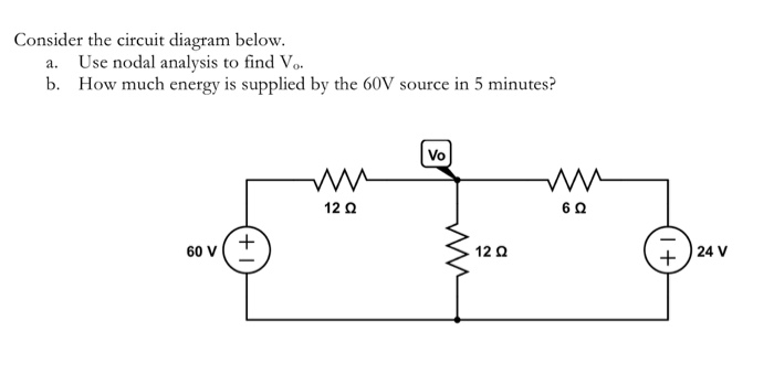 Solved Consider the circuit diagram below. Use nodal | Chegg.com