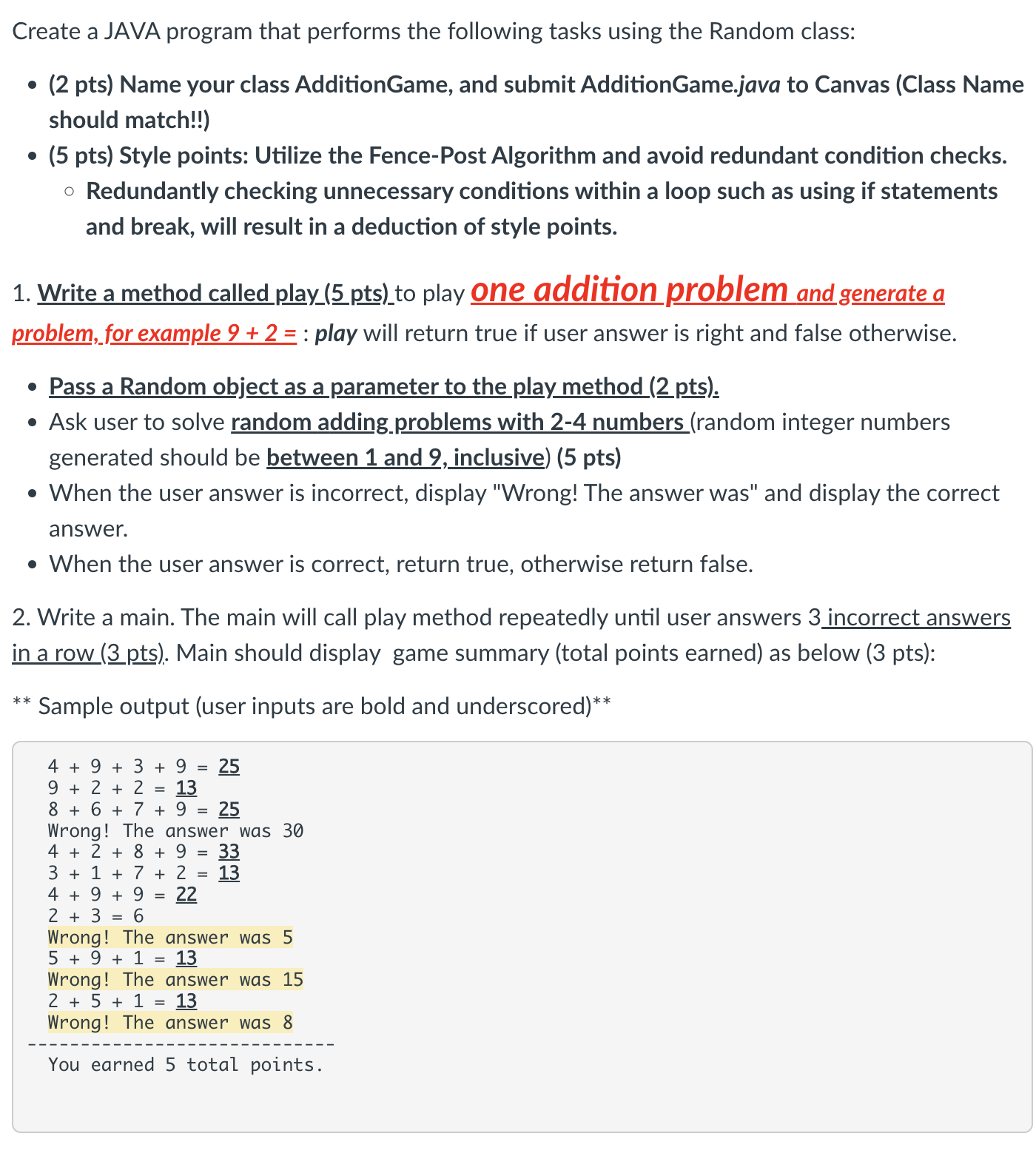 Solved Create a JAVA program that performs the following | Chegg.com