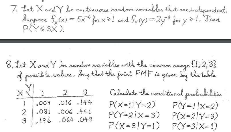 Solved 7. Let X and Y be continuous random voriables that | Chegg.com