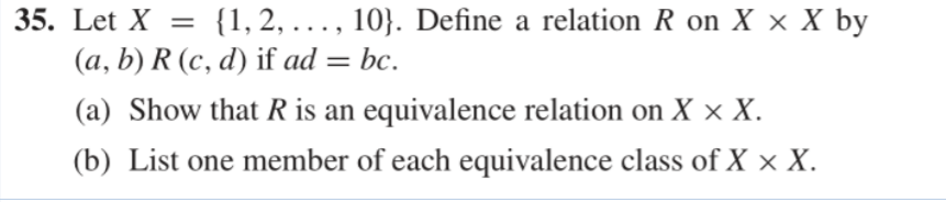 Solved 35. Let X = {1, 2, ..., 10}. Define a relation R on X | Chegg.com