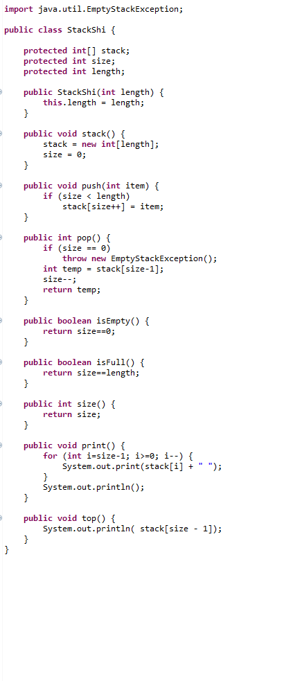 Solved import java.util.EmptyStackException; public class | Chegg.com