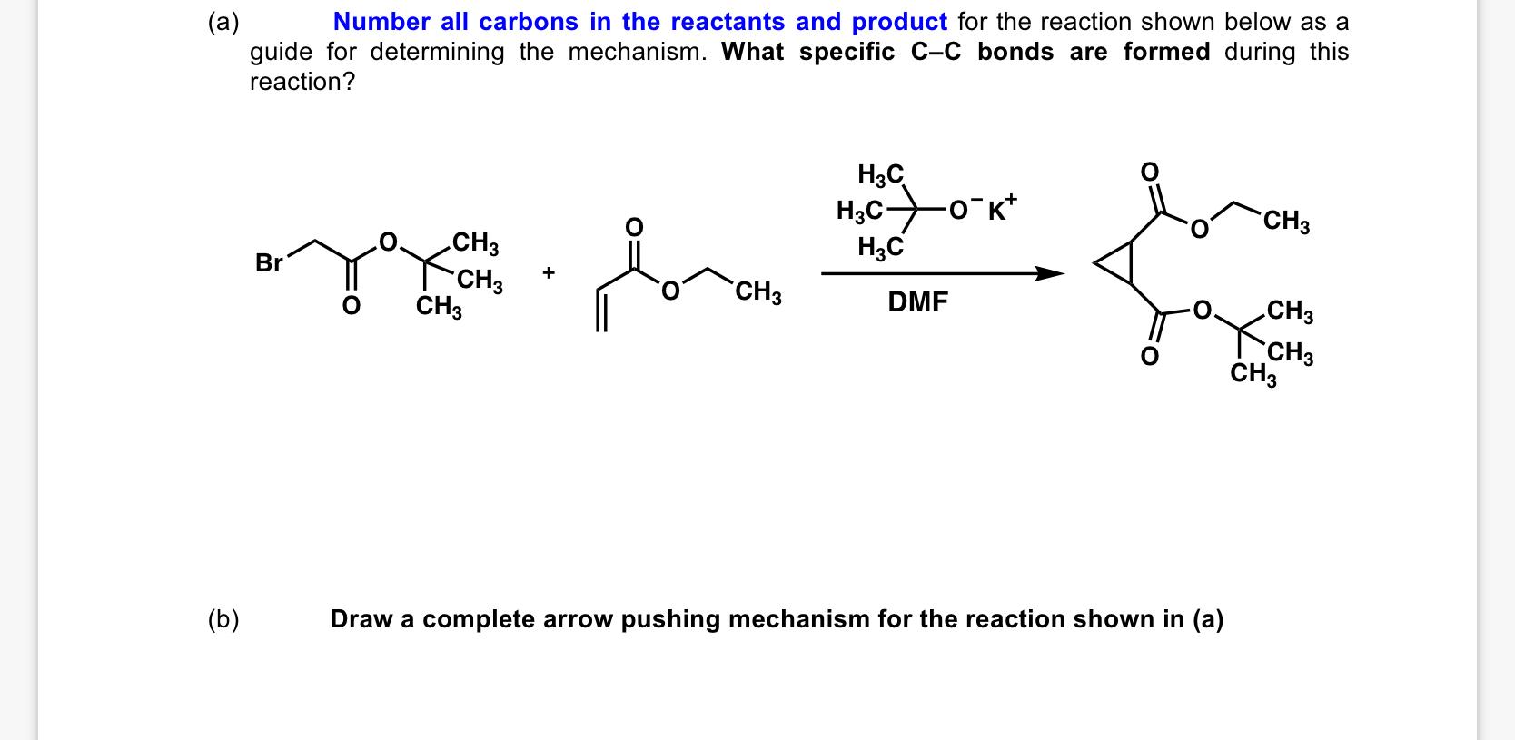 Solved (a) Number all carbons in the reactants and product | Chegg.com
