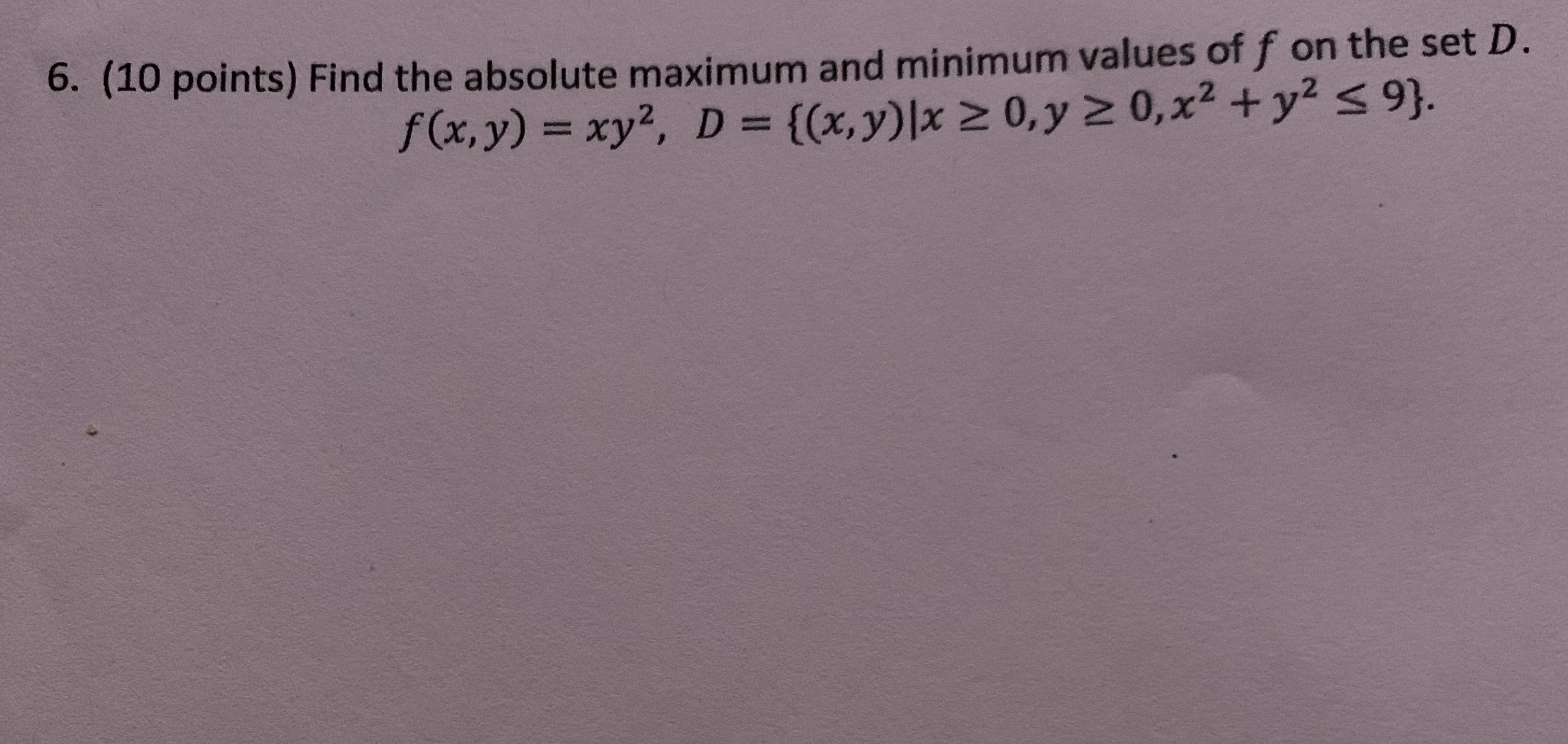 Solved (10 ﻿points) ﻿Find the absolute maximum and minimum | Chegg.com